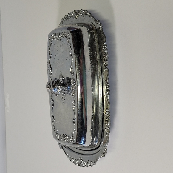 National Silver Co | Dining | Vintage Perma Brite Chrome Ornate Butter ...